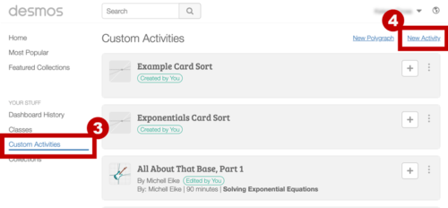 Types of Desmos Activities - K20 Center