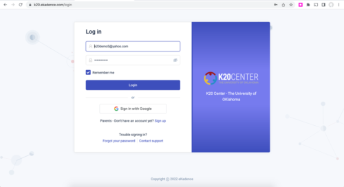 eKadence: Sign in to eKadence - K20 Center